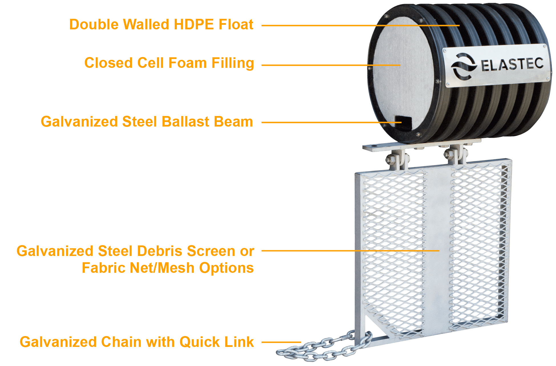 Brute Boom | Floating Log Booms for Debris & Litter | Elastec